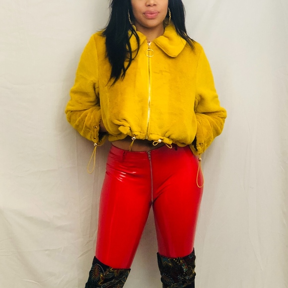 Jackets & Coats | Faux Fur Yellow Jacket | Poshmark